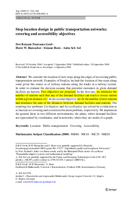 (PDF) Stop location design