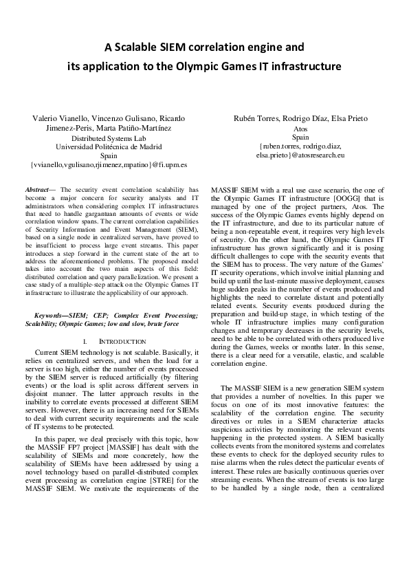 (PDF) A Scalable SIEM Correlation Engine and Its Application to the ...