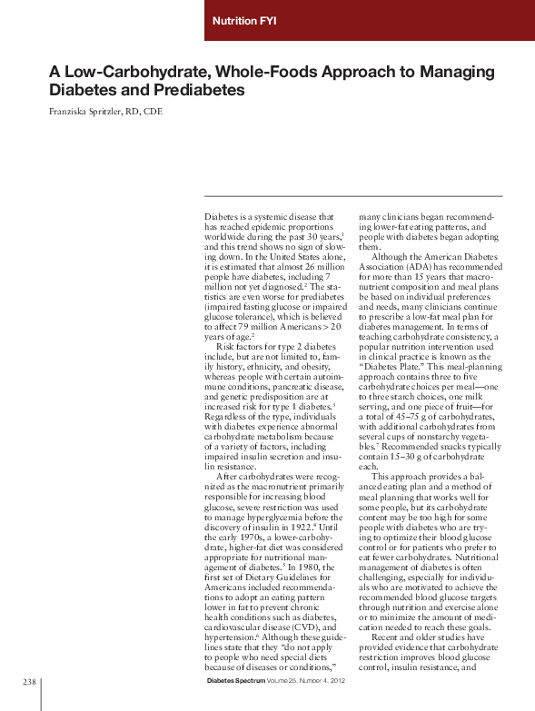 (PDF) 2012 Spritzler A Low Carb Whole Foods Approach