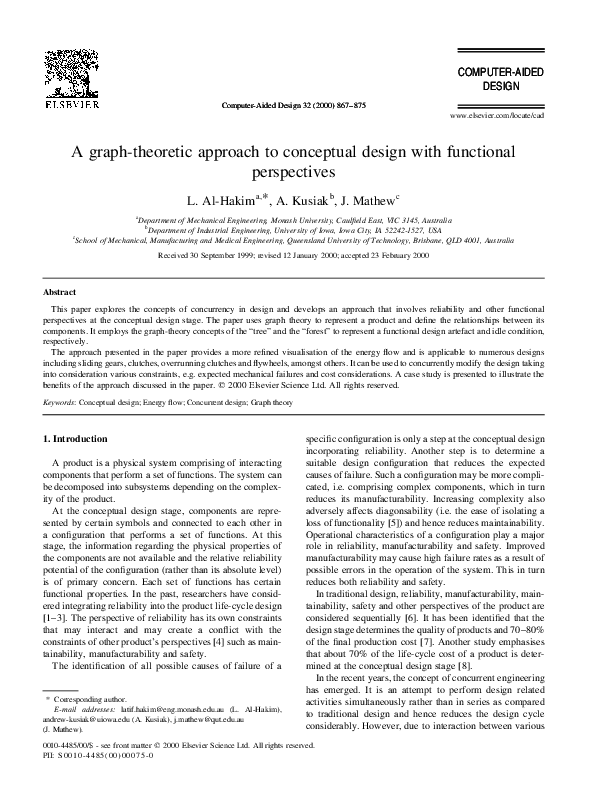 (PDF) A graph-theoretic approach to conceptual design with functional perspectives