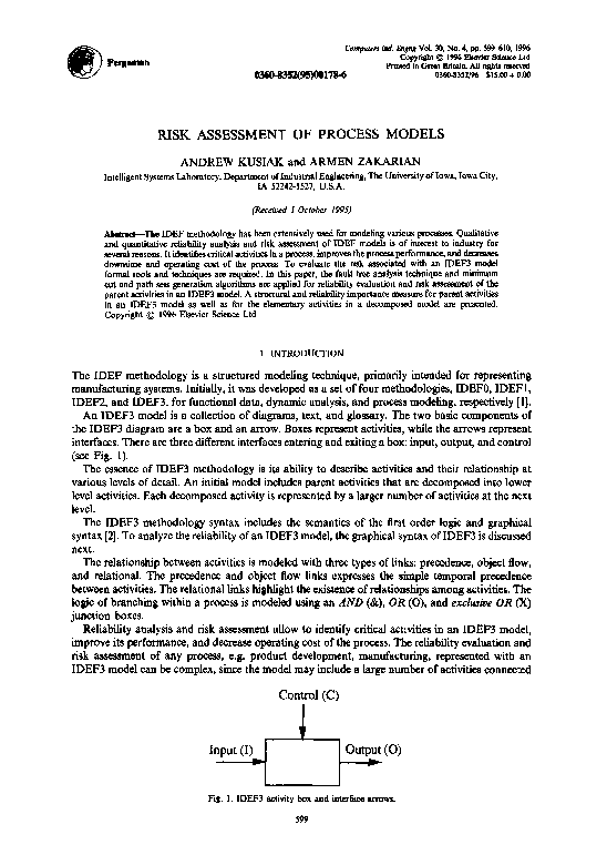 (PDF) Risk assessment of process models