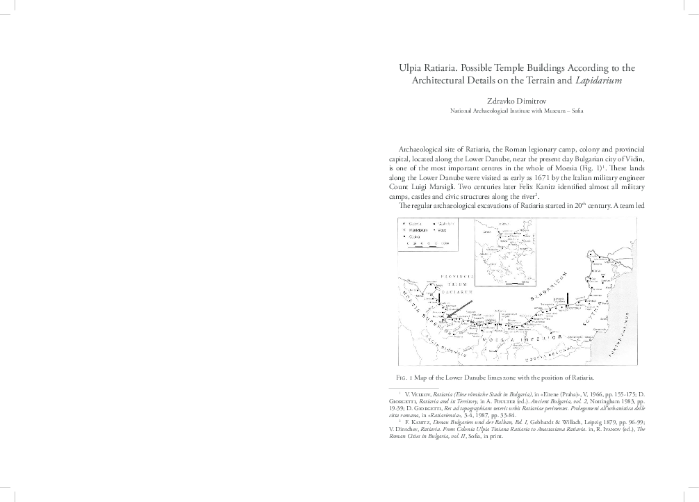 (PDF) Ulpia Ratiaria. Possible Temple Buildings According to the ...
