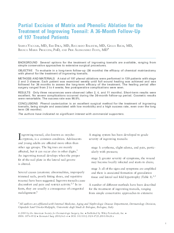 (PDF) Partial Excision of Matrix and Phenolic Ablation for the ...