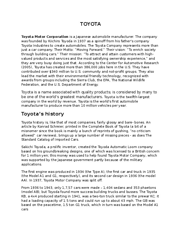 (DOC) Toyota Supply Chain Management Process