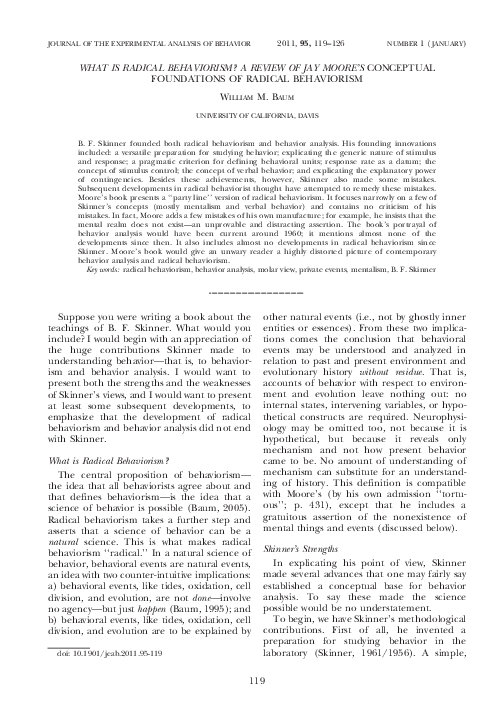 (PDF) What is Radical Behaviorism? A Review of Jay Moore's Conceptual ...