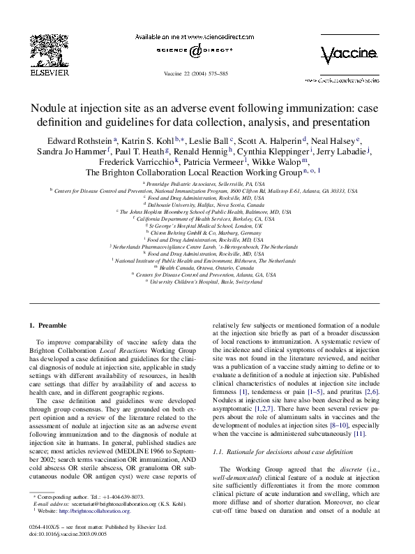 (PDF) Nodule at injection site as an adverse event following ...