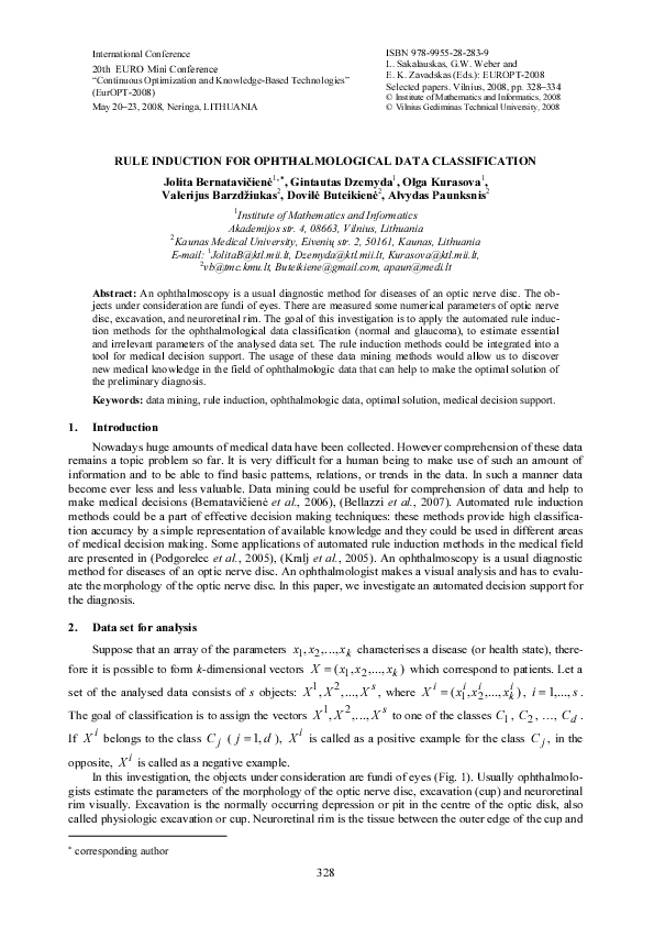 (PDF) Rule induction for ophthalmological data classification