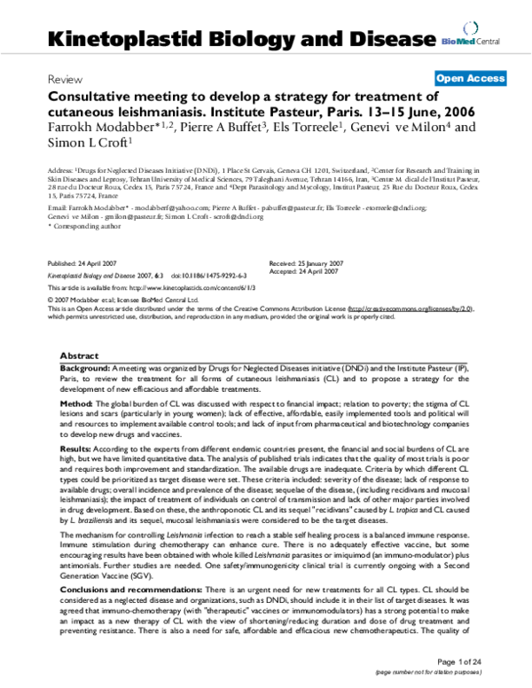 (PDF) Consultative meeting to develop a strategy for treatment of ...