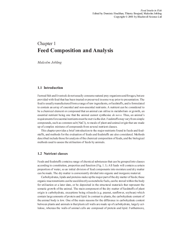 (PDF) Feed Composition and Analysis