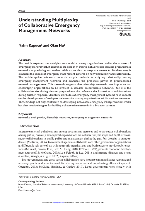 (PDF) Understanding Multiplexity of Collaborative Networks: A Social Network Analysis Perspective