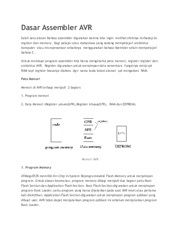Doc Dasar Assembler Avr
