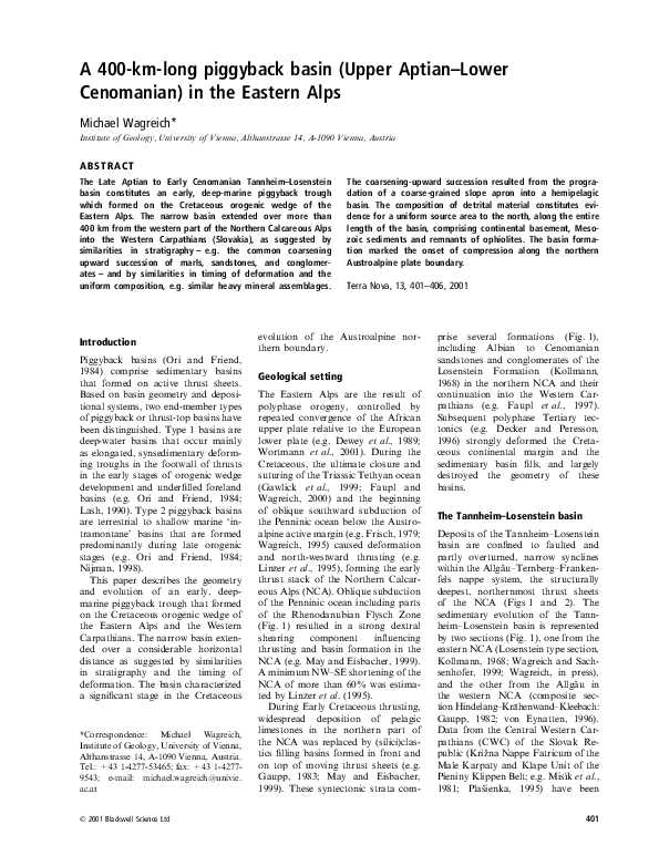 (PDF) A 400-km-long piggyback basin (Upper Aptian-Lower Cenomanian) in ...