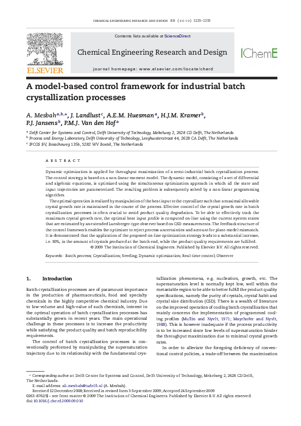 (PDF) A model-based control framework for industrial batch ...