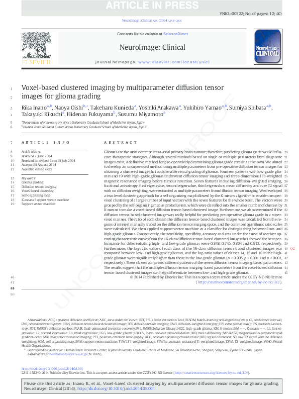 Pdf Voxel Based Clustered Imaging By Multiparameter Diffusion Tensor