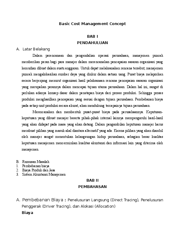 (DOC) Basic Cost Management Concept