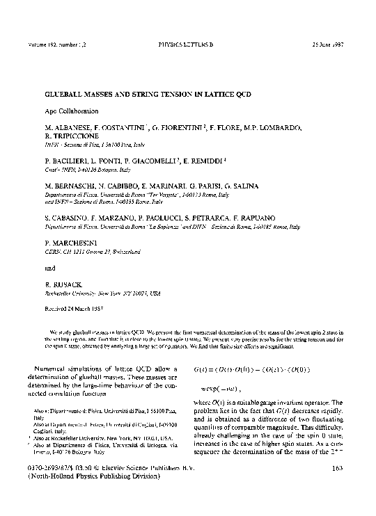 Pdf Glueball Masses And String Tension In Lattice Qcd
