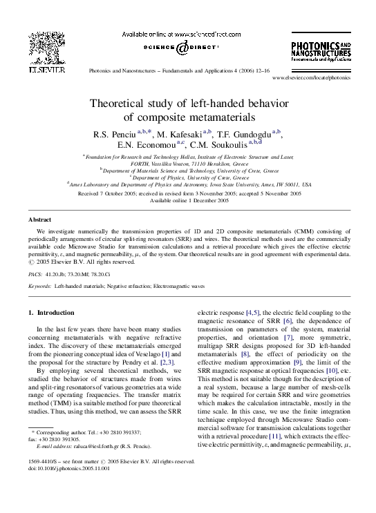 (PDF) Theoretical study of left-handed behavior of composite ...