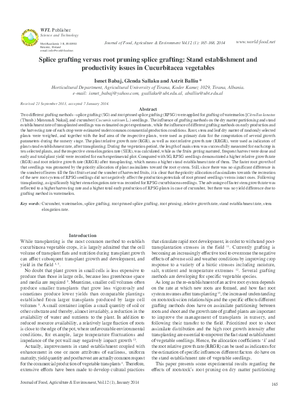 (PDF) Splice grafting versus root pruning splice grafting: Stand ...