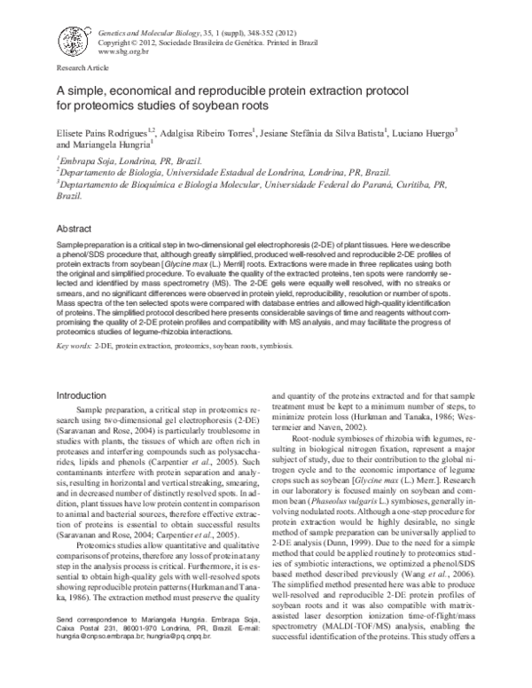 (PDF) A comparison of tissue preparation methods for protein extraction ...