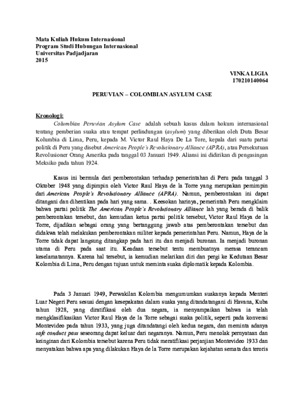 (DOC) peruvian - colombian asylum case