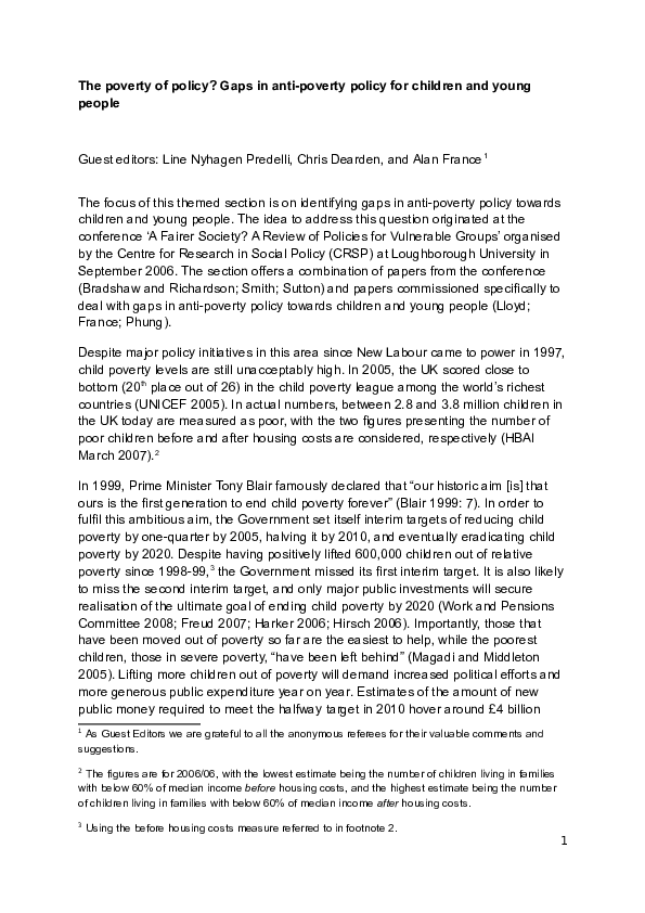 (DOC) Introduction: The Poverty of Policy? Gaps in Anti-Poverty Policy ...