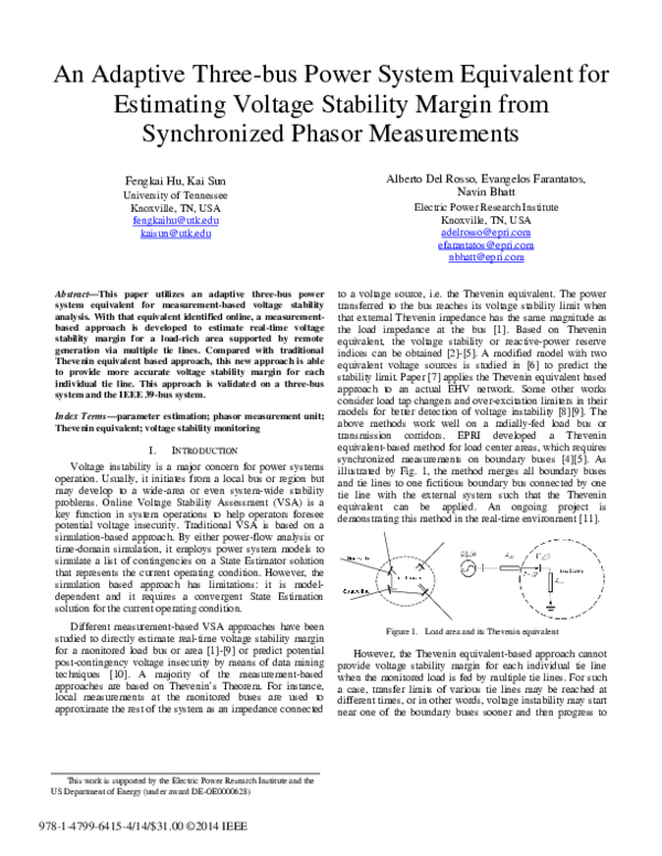 (PDF) An adaptive three-bus power system equivalent for estimating voltage stability margin from ...