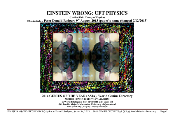 (PDF) EINSTEIN WRONG UFT PHYSICS
