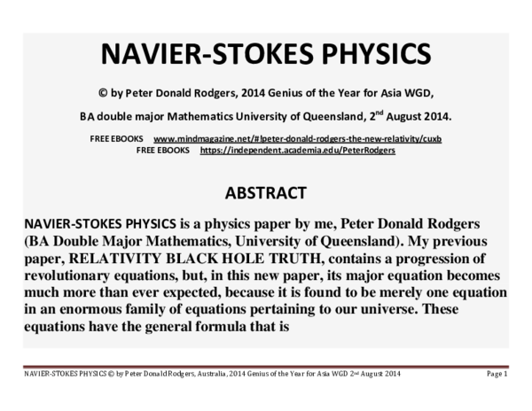 (PDF) NAVIER-STOKES PHYSICS
