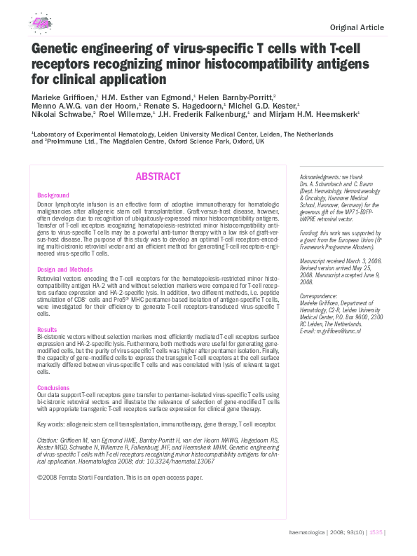 (PDF) Use of retroviral-mediated gene transfer to deliver and test ...