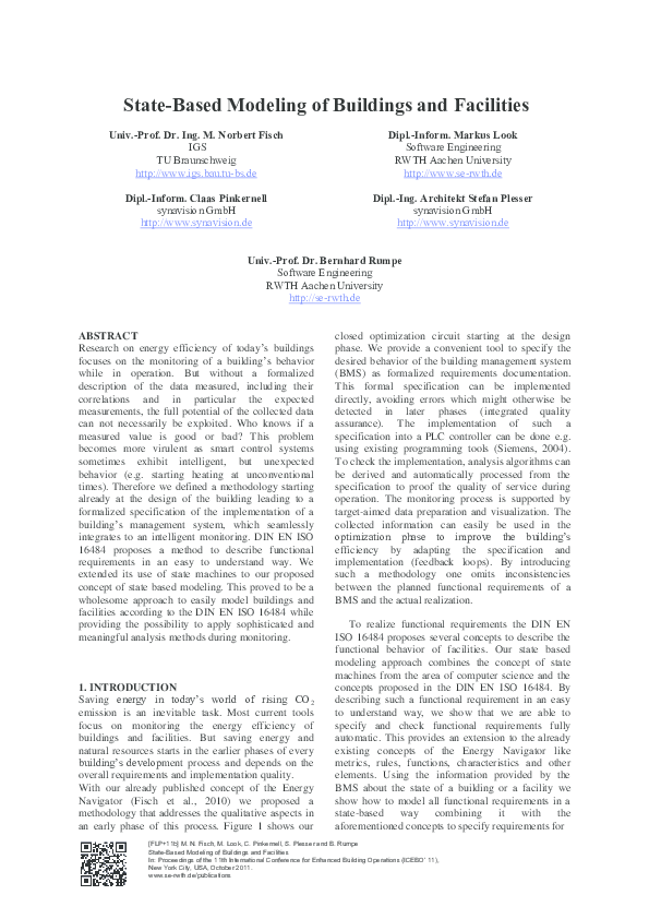(PDF) State-Based Modeling of Buildings and Facilities