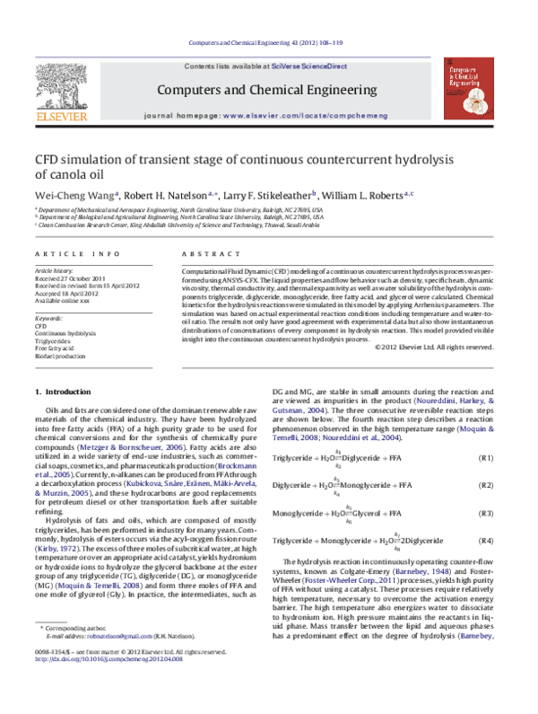 Pdf Cfd Simulation Of Transient Stage Of Continuous Countercurrent