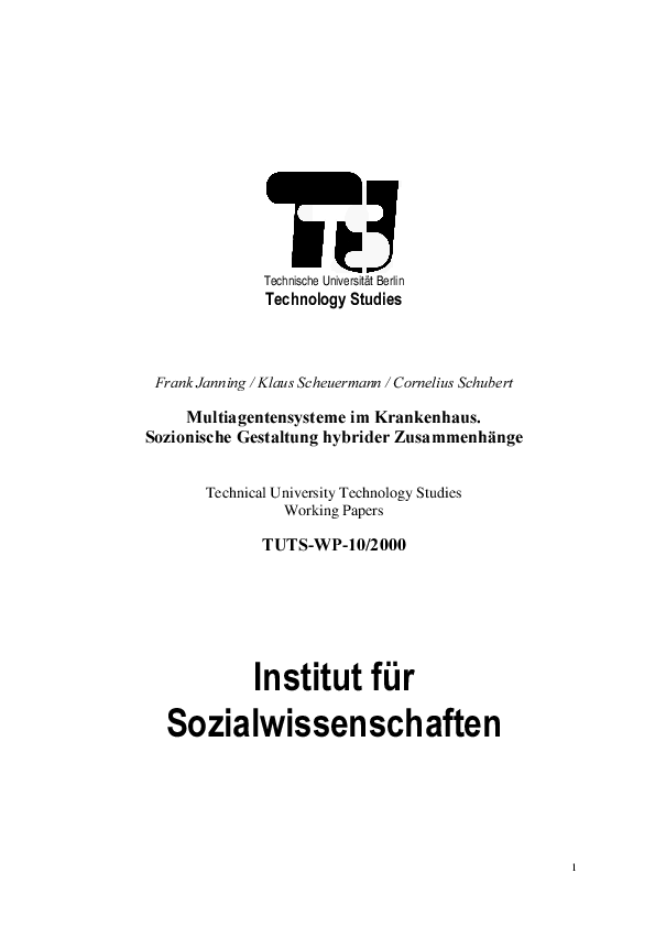 (PDF) Janning, Frank; Scheuermann, Klaus; Schubert, Cornelius (2000 ...