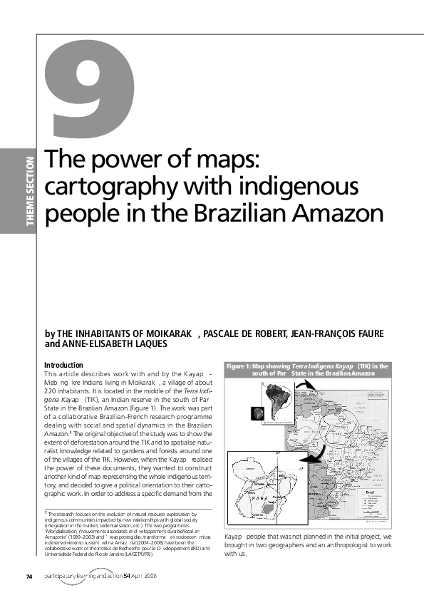 (PDF) The power of maps: cartography with indigenous people in the ...