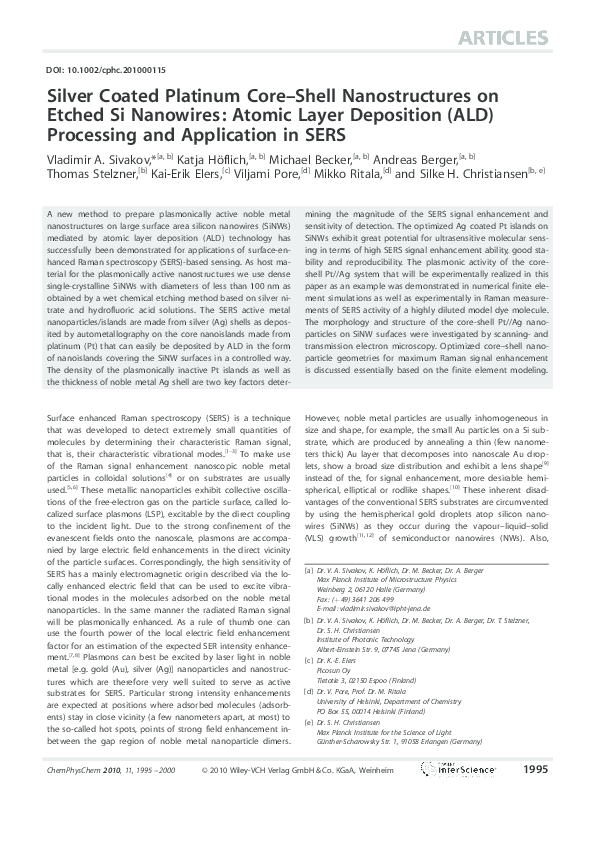 (PDF) Silver Coated Platinum Core-Shell Nanostructures on Etched Si ...