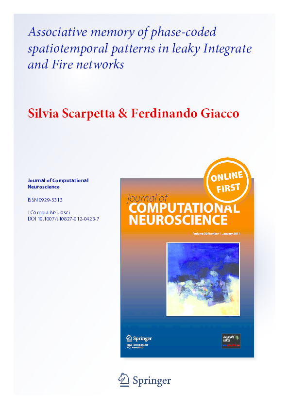 (PDF) Associative memory of phase-coded spatiotemporal patterns in leaky Integrate and Fire networks