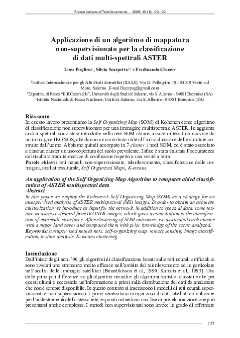 (PDF) An application of the Self Organizing Map Algorithm to computer aided classification of ...