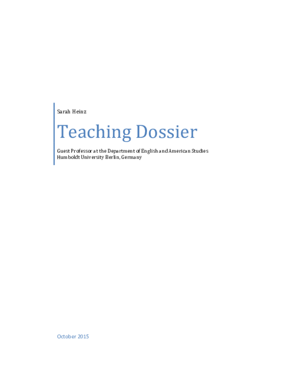 (PDF) Teaching Dossier