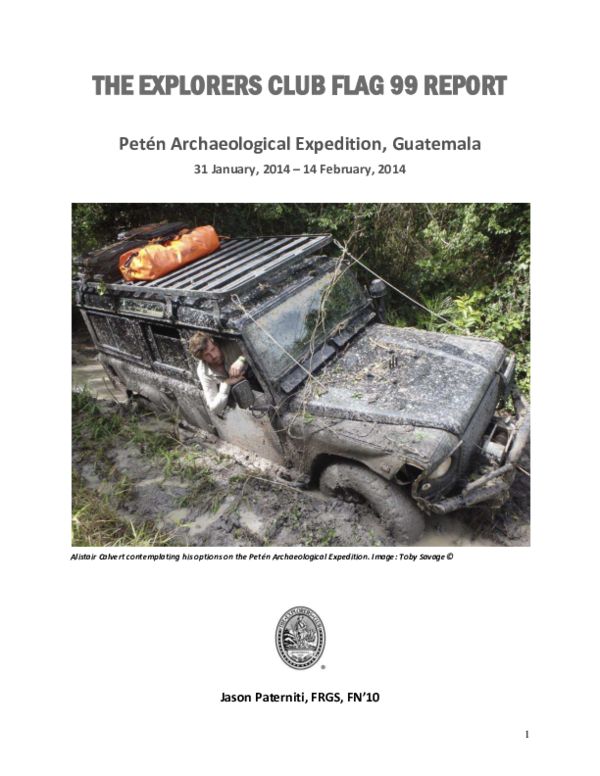 (PDF) 2014 Peten Archaeologival Expedition, Guatemala