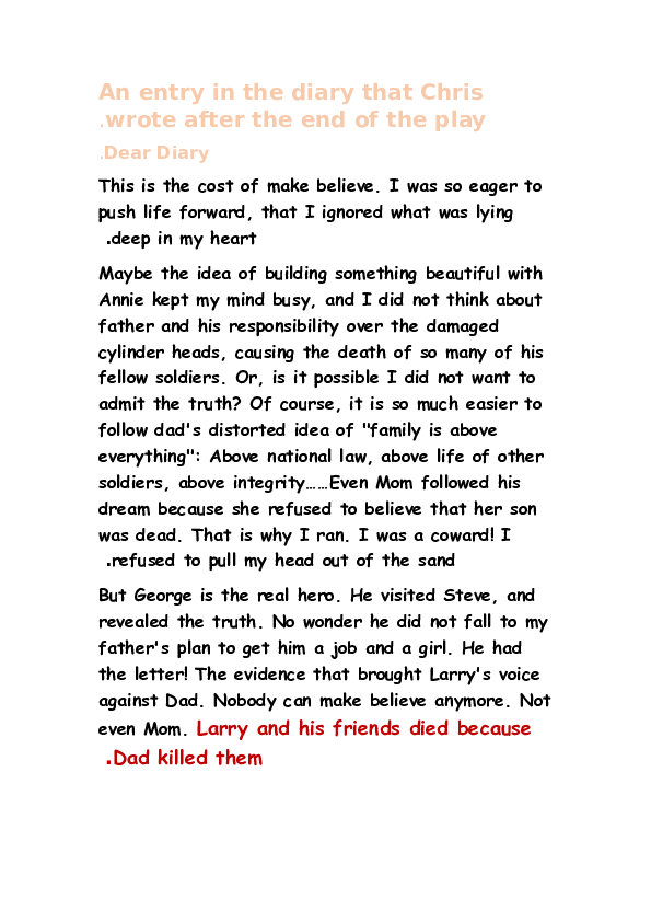 (DOC) All My Sons / Arthur Miller