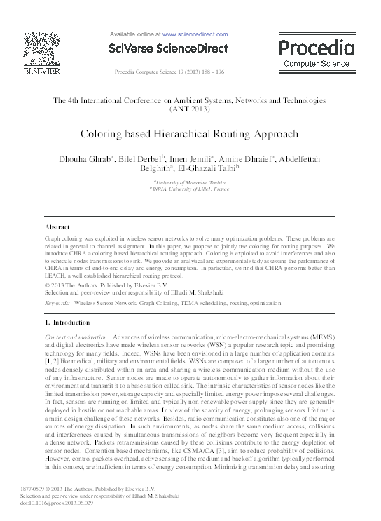 (PDF) Coloring based Hierarchical Routing Approach