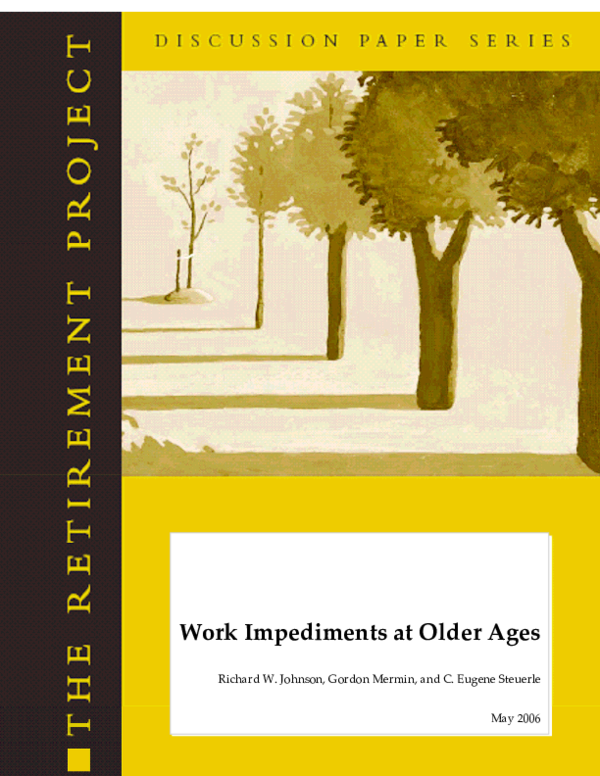 (PDF) Work Impediments at Older Ages