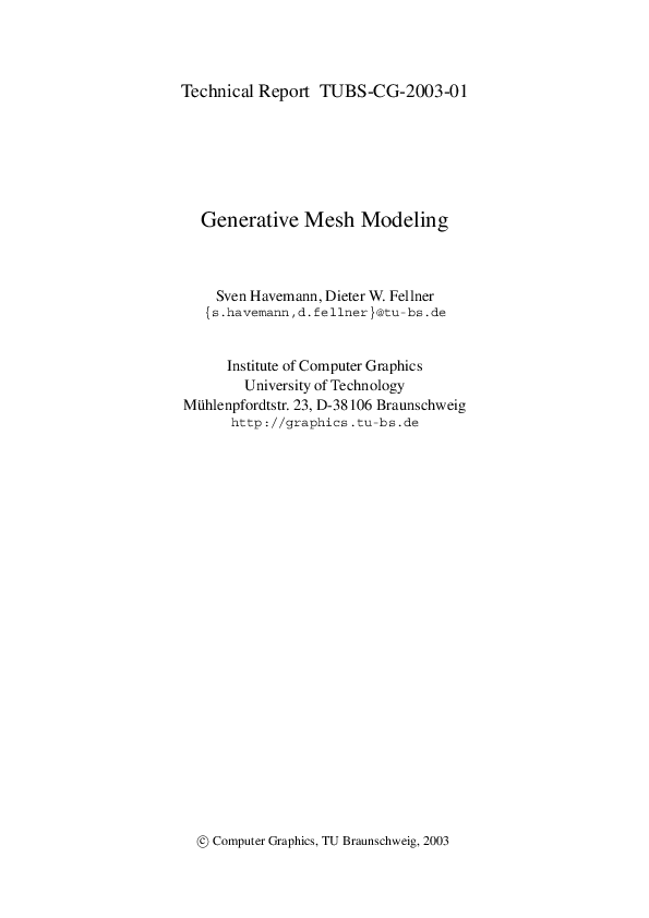 (PDF) Generative mesh modeling