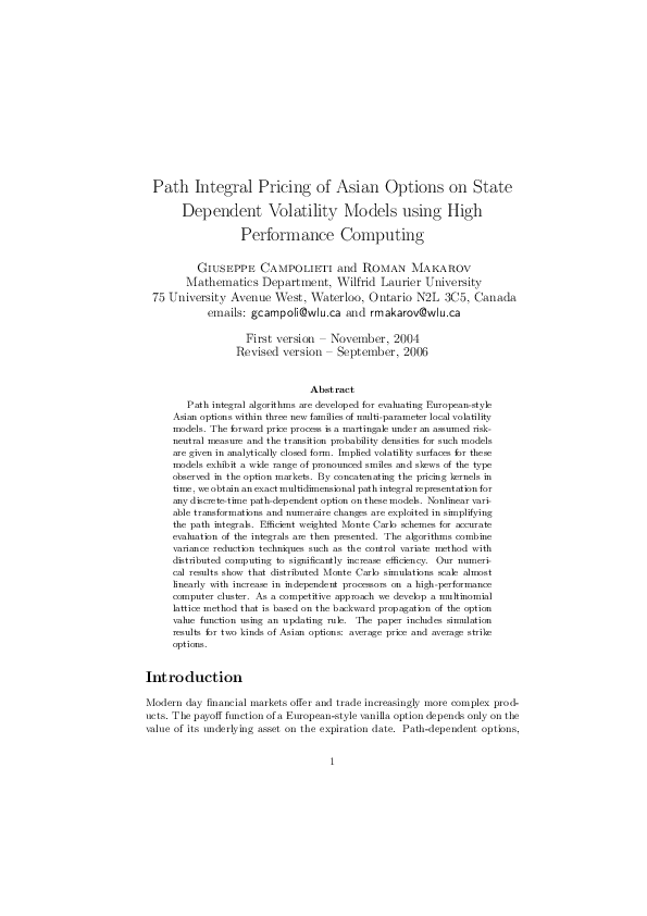 (PDF) Path integral pricing of Asian options on state-dependent ...