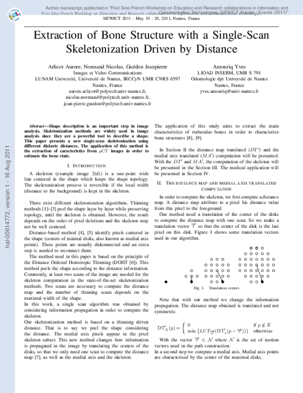 (PDF) Extraction of Bone Structure with a Single-Scan Skeletonization Driven by Distance ...