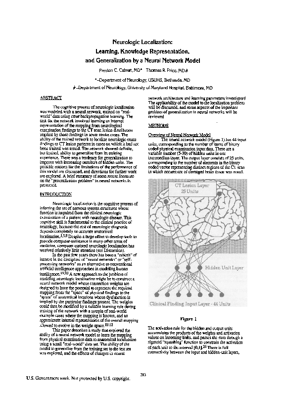 (PDF) Neurologic Localization: Learning, Knowledge Representation, and ...