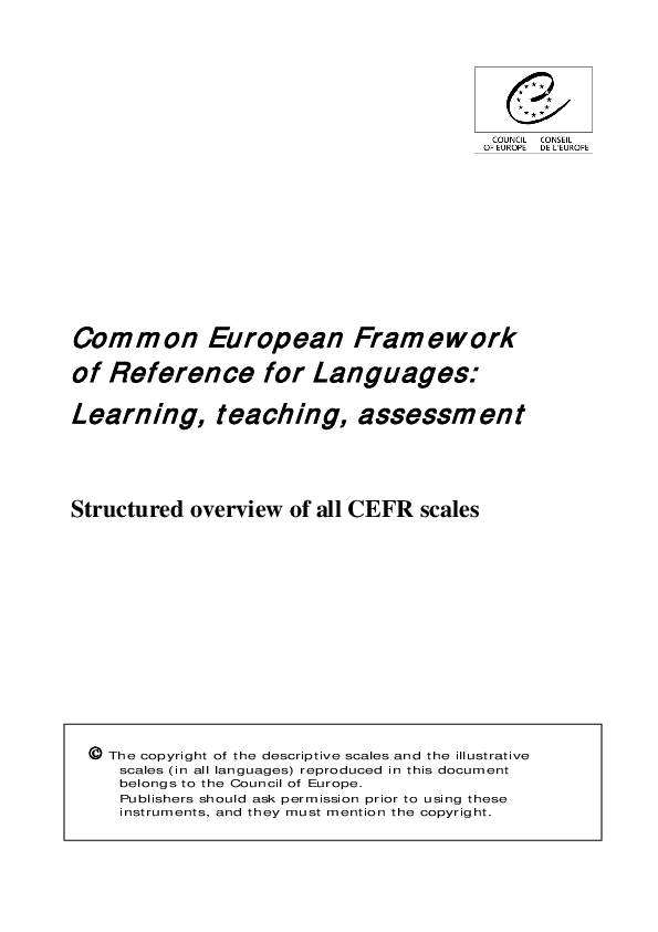 (PDF) Common European Framework of Reference for Languages: Learning ...