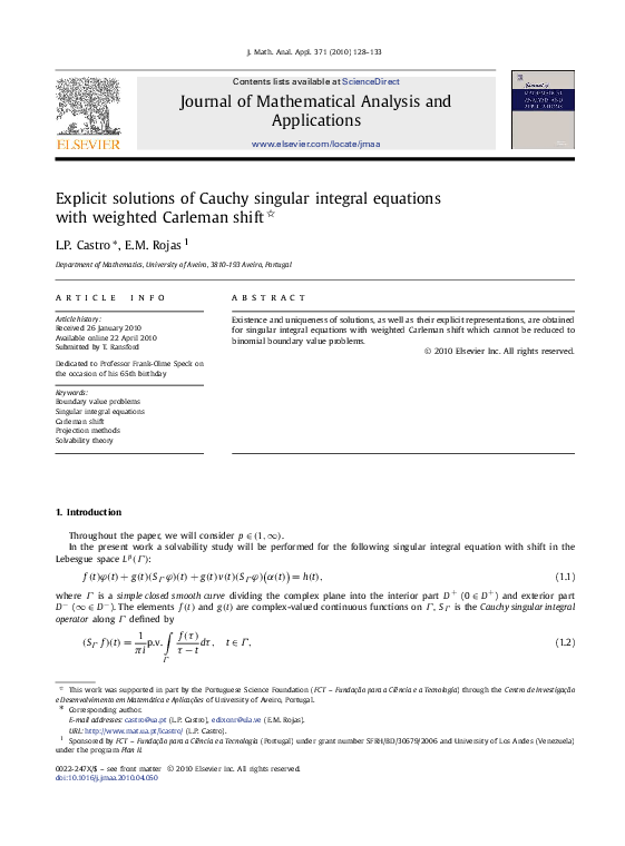 Pdf Explicit Solutions Of Cauchy Singular Integral Equations With Weighted Carleman Shift