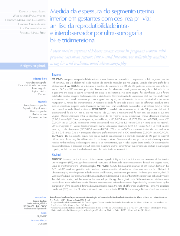 Pdf [lower Uterine Segment Thickness Measurement In Pregnant Women