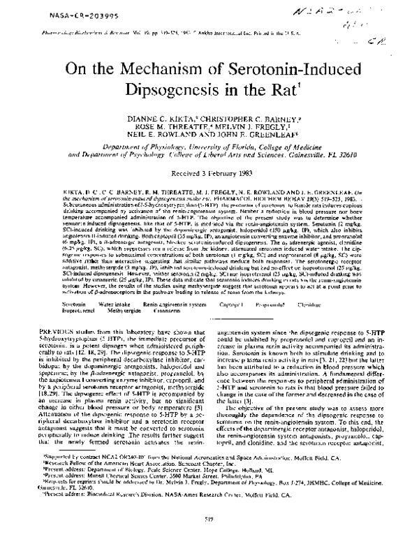 (PDF) On the mechanism of serotonin-induced dipsogenesis in the rat ...