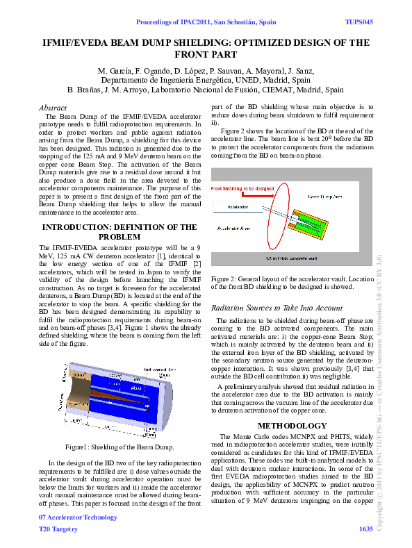 (PDF) IFMIF/EVEDA BEAM DUMP SHIELDING: OPTIMIZED DESIGN OF THE FRONT PART